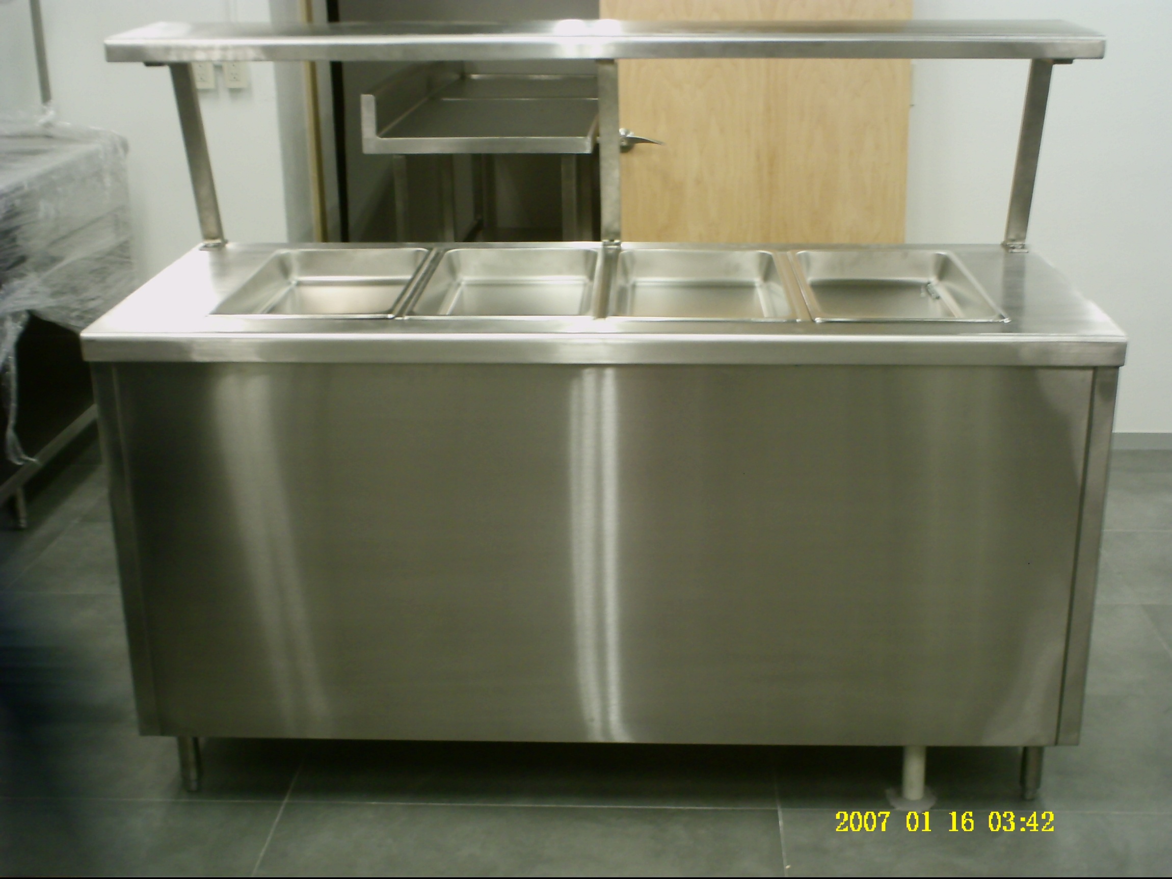 MESA FRIA TINA A HIELO CUATRO INSERTOS ENTEROS